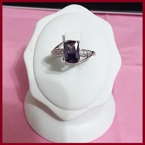 Jewelry | Jtv Sterling Silver Ring With Blue Diamonds | Poshmark